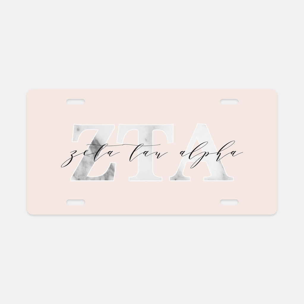 Marble & Blush Sorority License Plate – SororityPackets.com