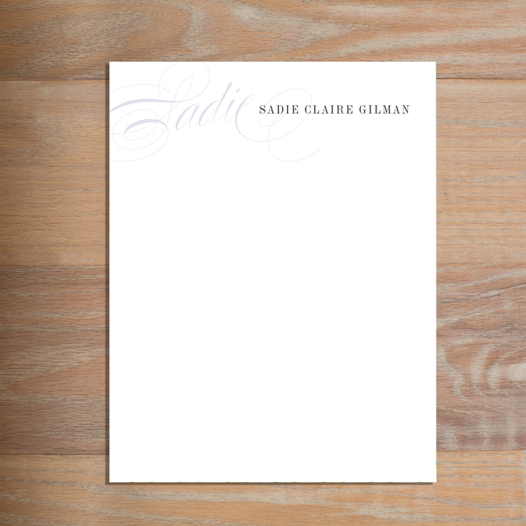 Elegant Script Custom Letterhead – SororityPackets.com